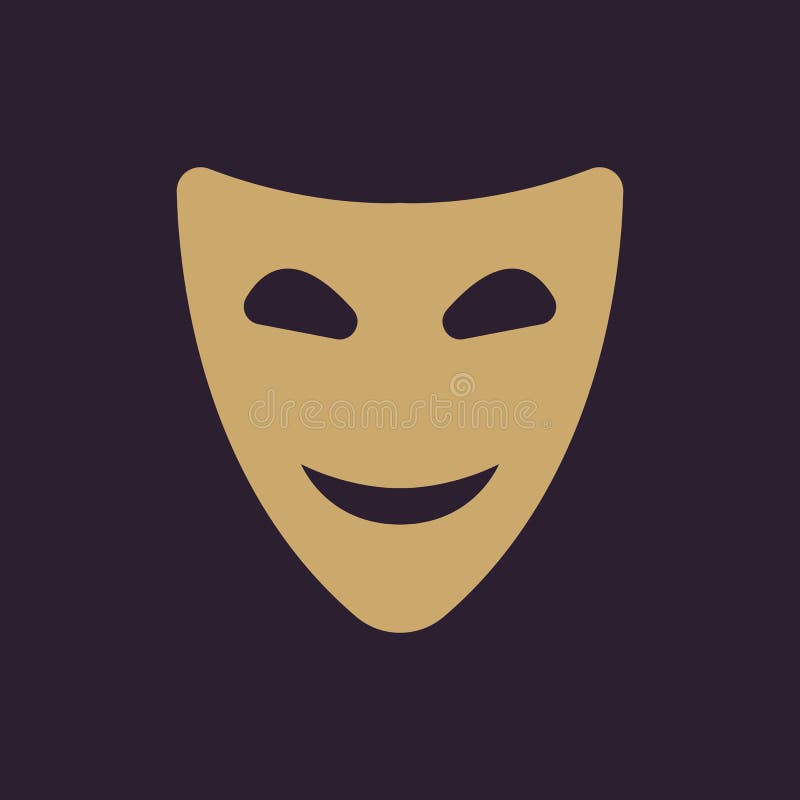 Vector Artistic Drawing Illustration of Happy Smiling Comedy Mask Stock ...