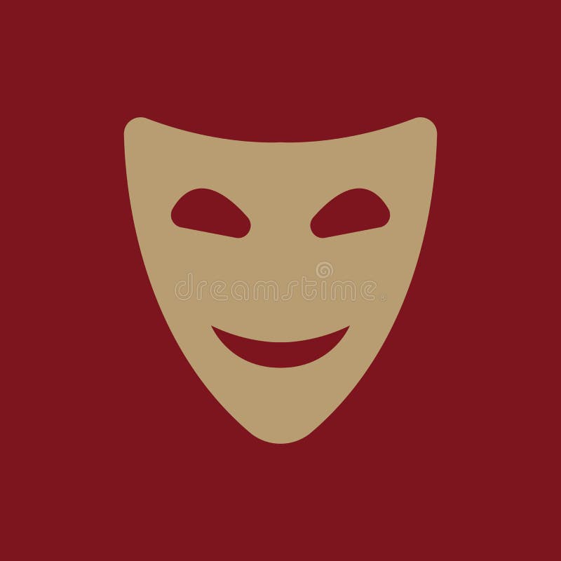 The Theater and Mask Icon. Drama, Comedy, Tragedy Symbol Stock Vector ...