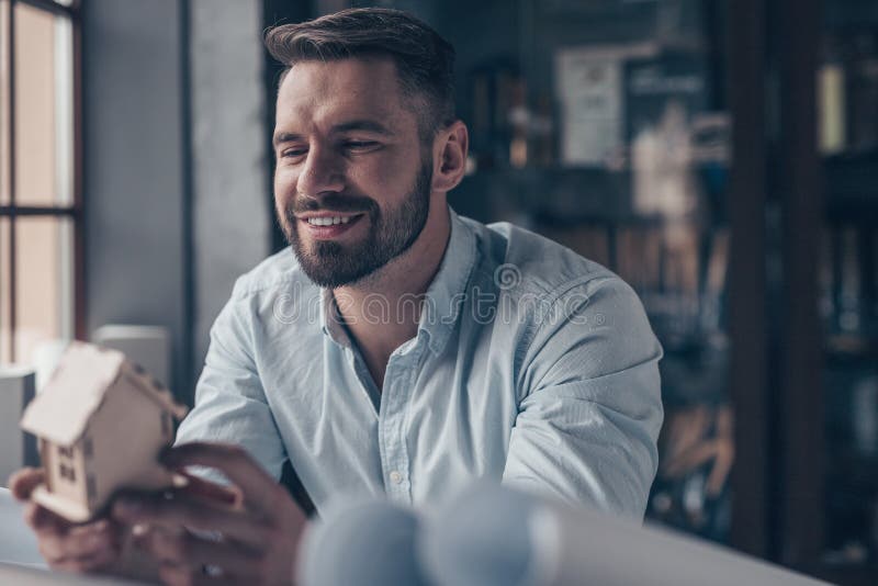 Smiling Architect in the Studio Stock Image - Image of people ... Smiling Architect in the Studio Stock Image - Image of people ...