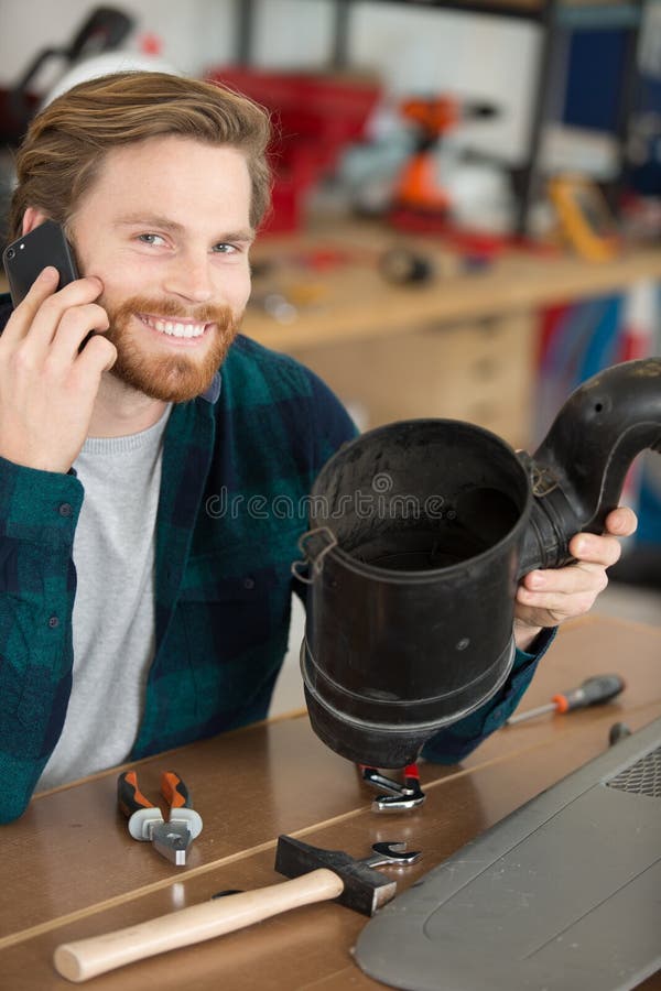 Smiling Machinist Looking at Camera Stock Photo - Image of ...