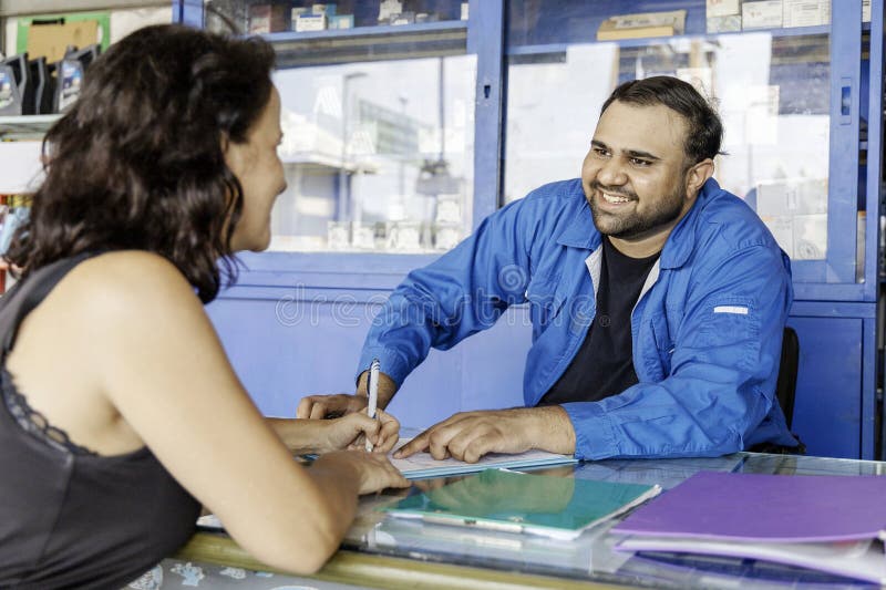 The Smiling Mechanical Employee of the Service Stock Photo - Image of ...
