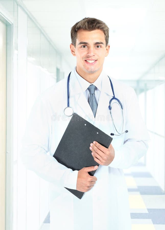 Smiling Medical Doctor and Over Stock Photo - Image of caucasian, happy ...
