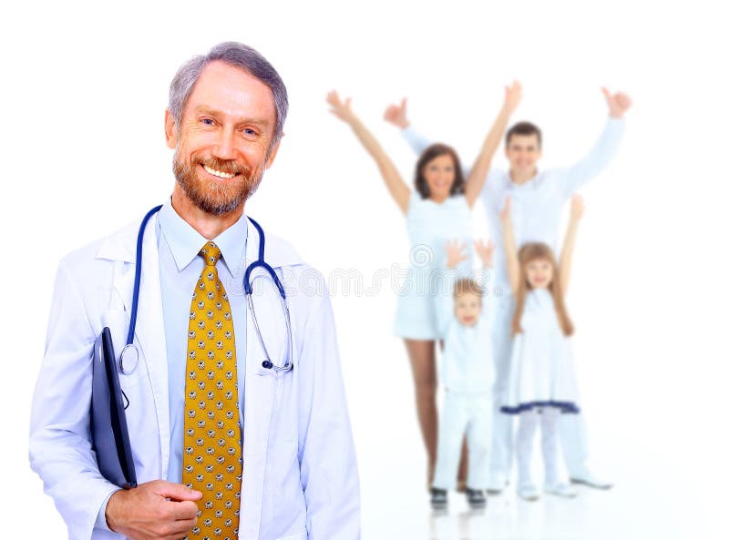 Smiling Medical Doctor and Over Stock Photo - Image of caucasian, happy ...