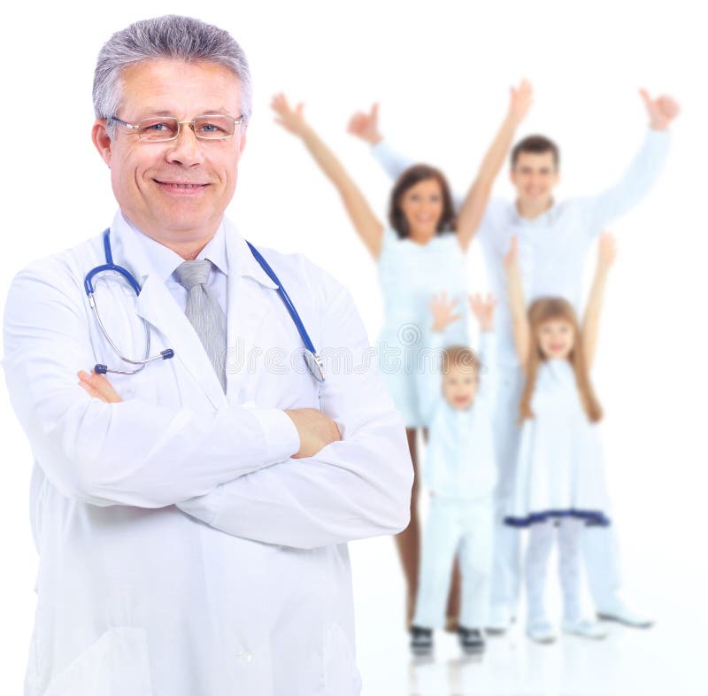 Smiling Medical Doctor and Over Stock Photo - Image of caucasian, happy ...