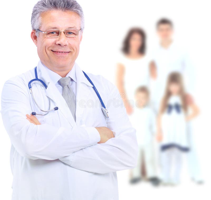Smiling Medical Doctor and Over Stock Photo - Image of caucasian, happy ...