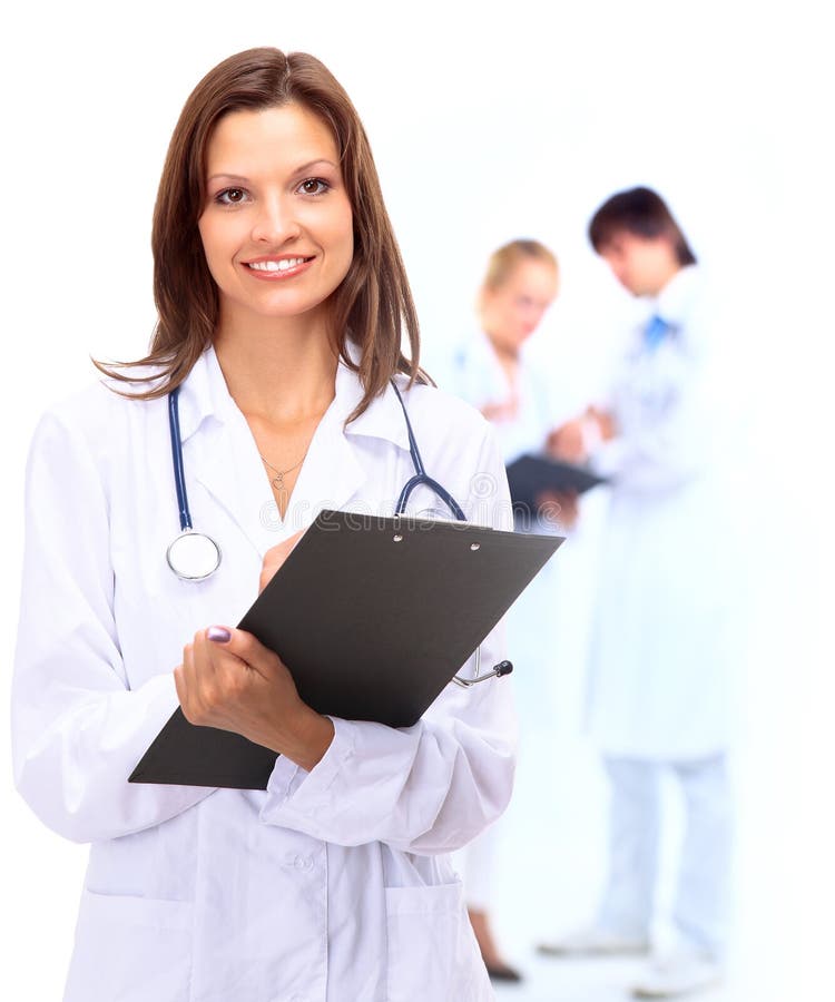 Smiling Medical Doctor and Over Stock Photo - Image of caucasian, happy ...