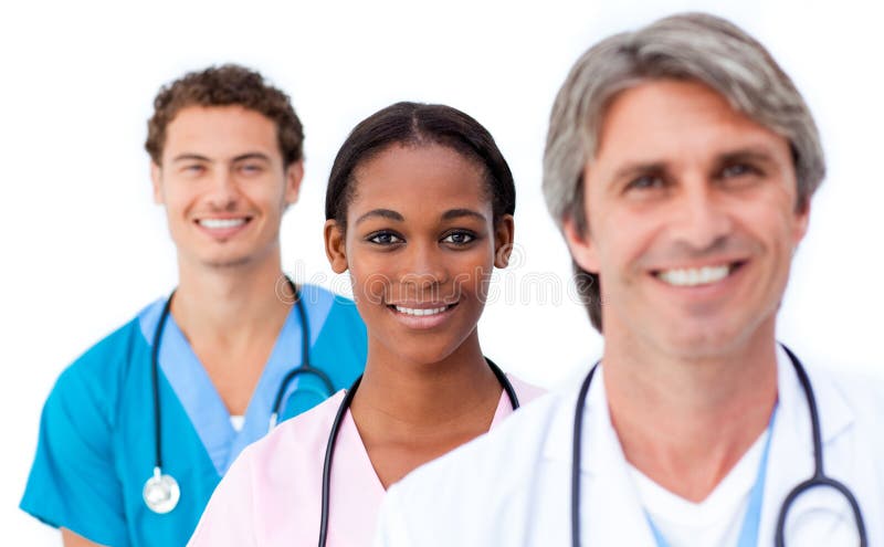 Young Medical Team Smiling at the Camera Stock Image - Image of diverse ...