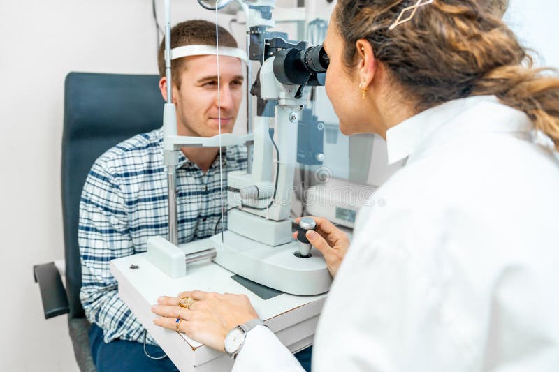 Man in an Annual Check Up in the Ophthalmologist Stock Image - Image of ...