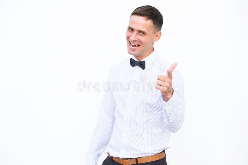 Smiling Men Isolated on the White Background Stock Image - Image of ...