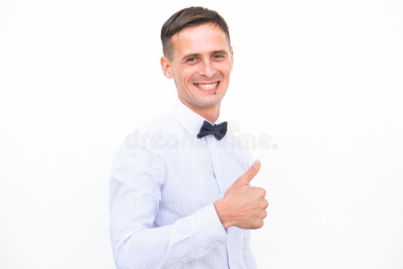 Smiling Men Isolated on the White Background Stock Photo - Image of ...