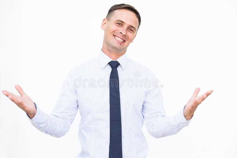 Smiling Men Isolated on the White Background Stock Image - Image of ...