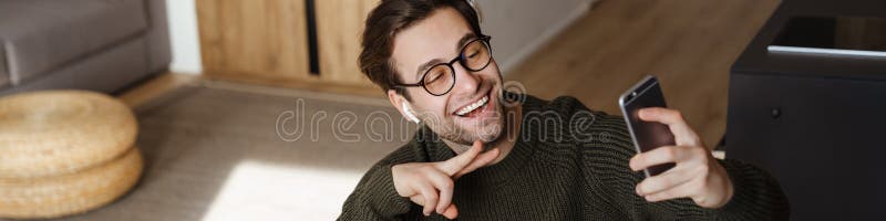 Mid Aged Man Working on Laptop Computer from Home Stock Image - Image ...