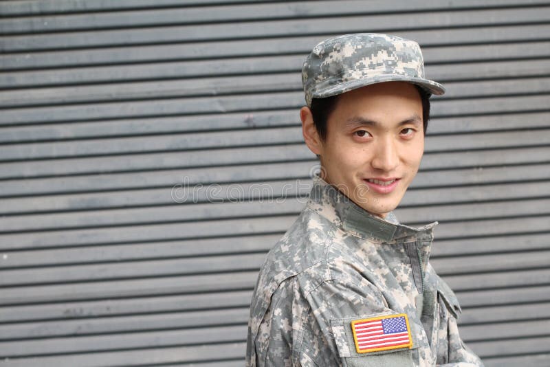 Smiling Military Asian Healthy Man Stock Photo - Image of navy, freedom ...