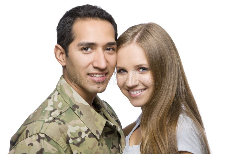 Military Husband And Wife Hugging Stock Image - Image of armed ...