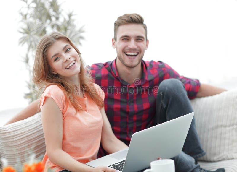 Modern Young People Using Laptop at Home. Stock Image - Image of career ...