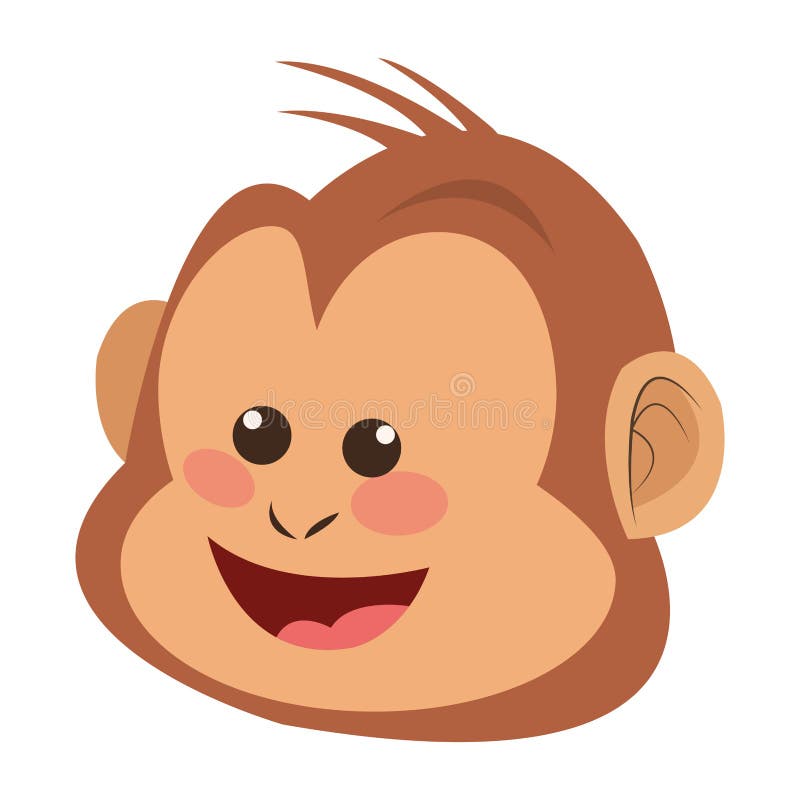 Smiling Monkey Cartoon Icon Stock Illustration - Illustration of ...
