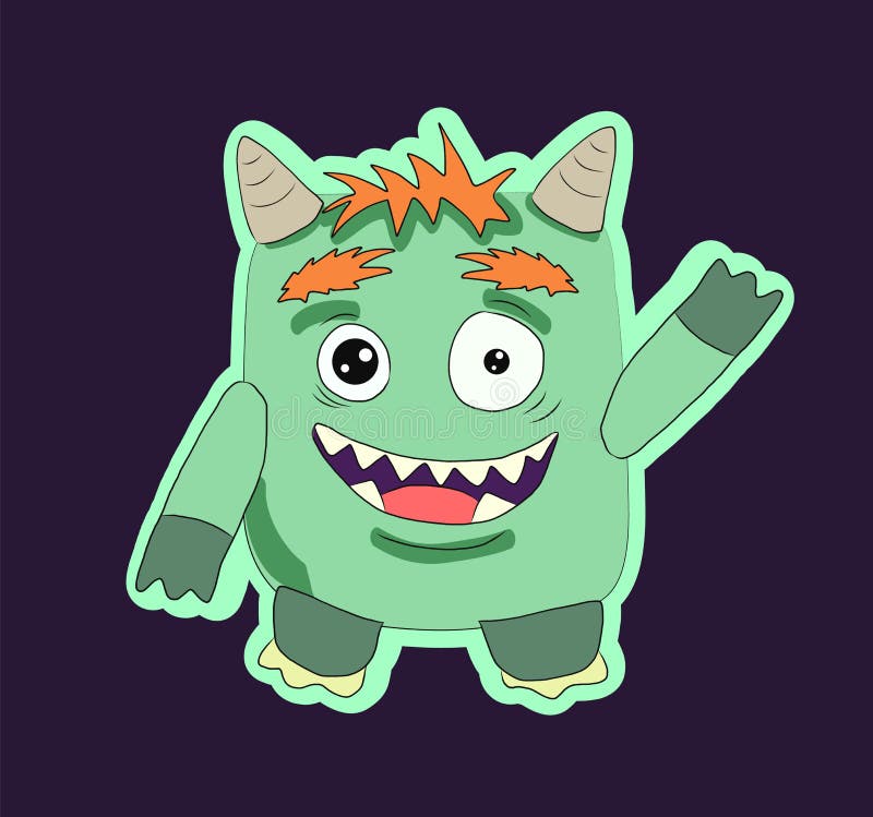 Smiling monster stock vector. Illustration of hand, character - 38089637