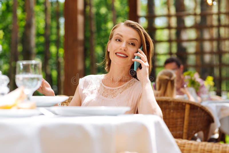 Smiling Mother Calling Her Older Son Stock Image - Image of feel ...