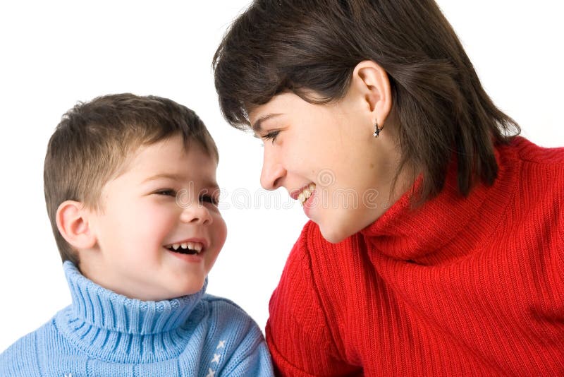 Smiling mother and son stock image. Image of affectionate - 14323003