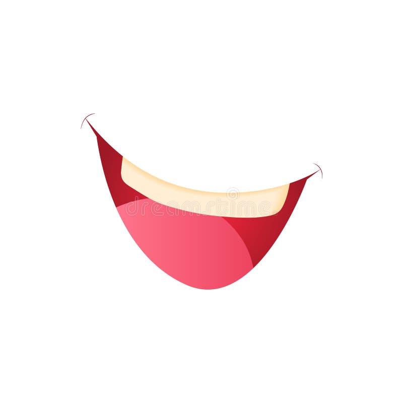 Smiling Mouth Icon in Cartoon Style Stock Vector - Illustration of card ...