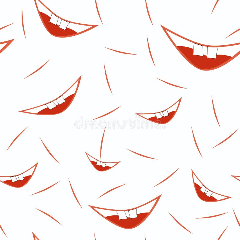 Smiling mouth pattern stock vector. Illustration of pattern - 64020117