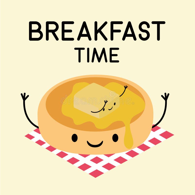 Smiling Muffin with Butter. Vector Stock Vector - Illustration of ...