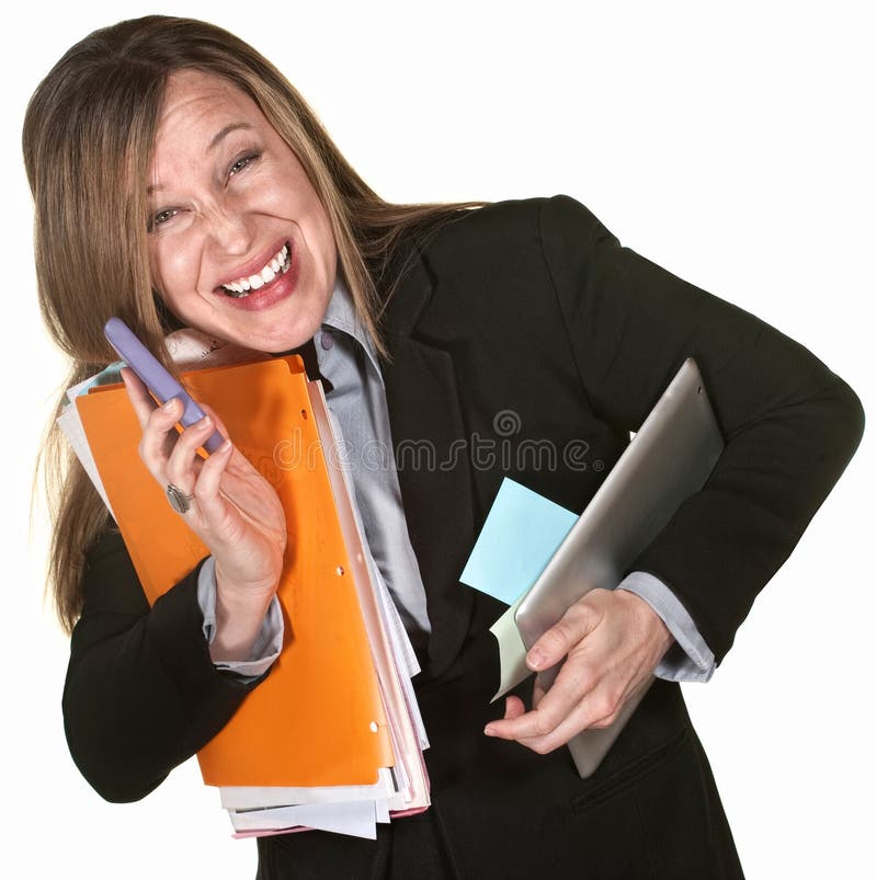 Multi-tasking Business Lady Stock Photo - Image of mexican, female ...