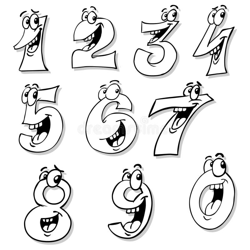 Smiling numbers stock illustration. Illustration of number - 31088157