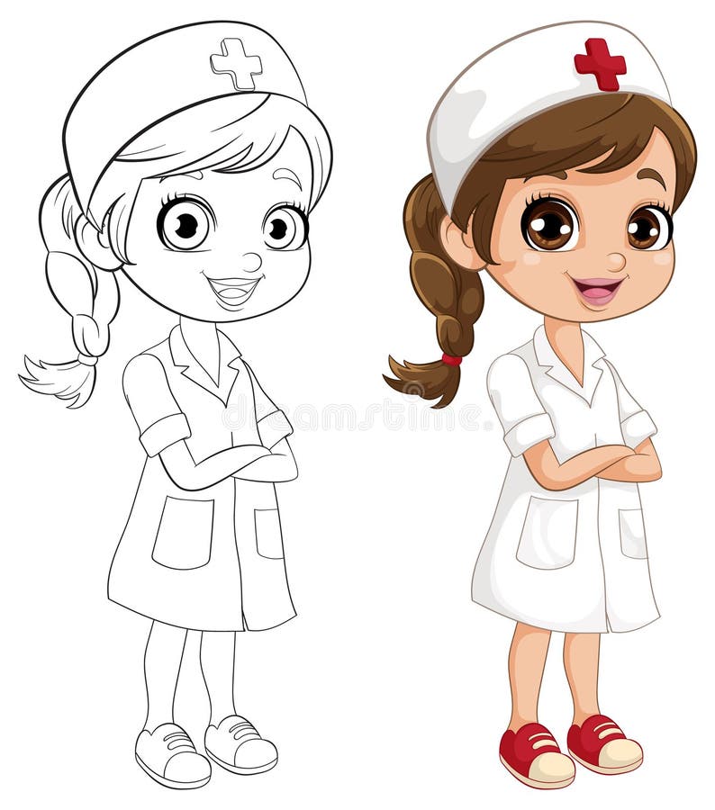 Smiling nurse in uniform stock vector. Illustration of staff - 332061573