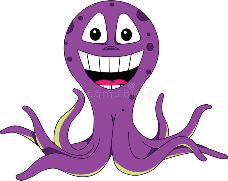 Smiling octopus stock vector. Illustration of life, suckers - 17120115