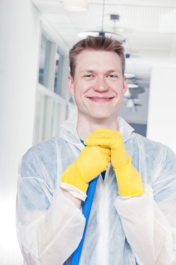 Smiling office cleaner stock photo. Image of cleaner - 31297224