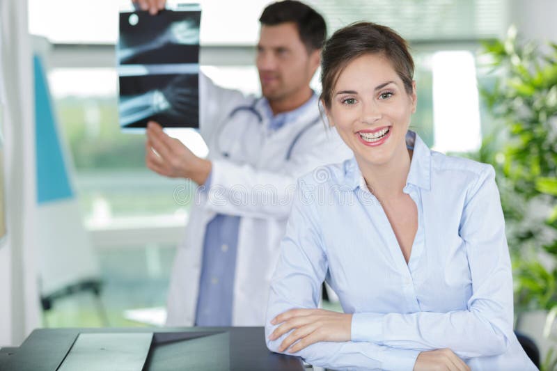 Smiling Office Workers Happy about Working Stock Photo - Image of clerk ...