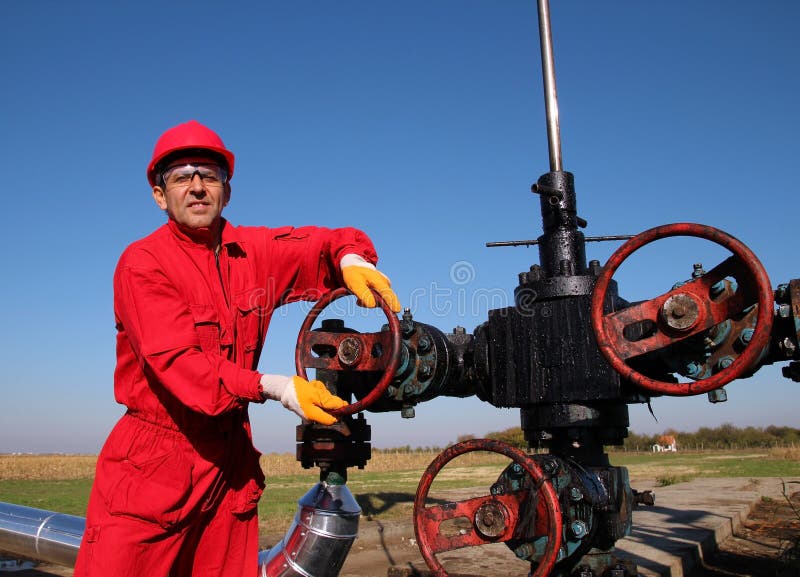 Oil and Gas Worker Wearing Protective Clothing Stock Image - Image of ...