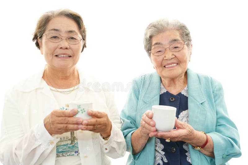 Smiling old women stock image. Image of elderly, drinking - 37846345