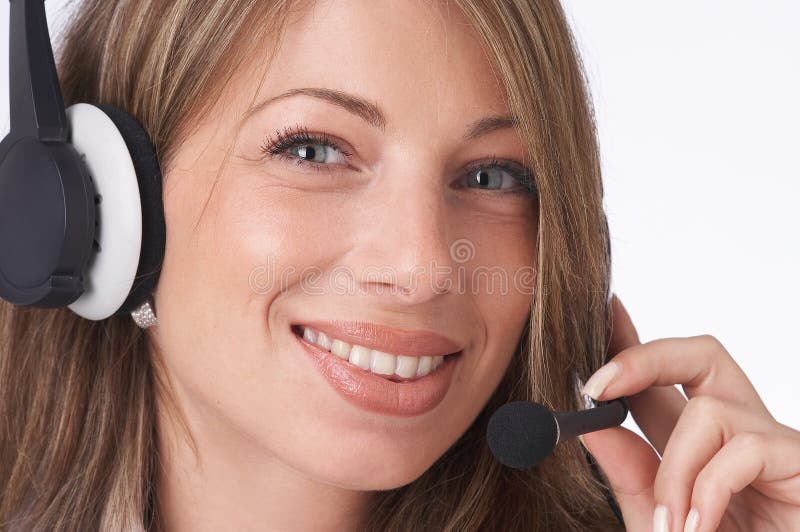 Smiling operator stock image. Image of headset, equipment - 1829185