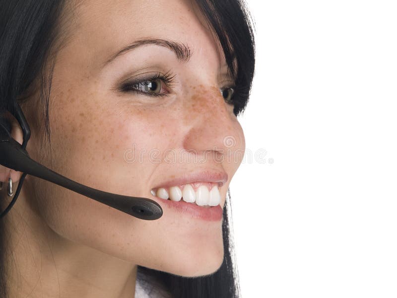 Smiling operator stock image. Image of call, calling, woman - 6304783
