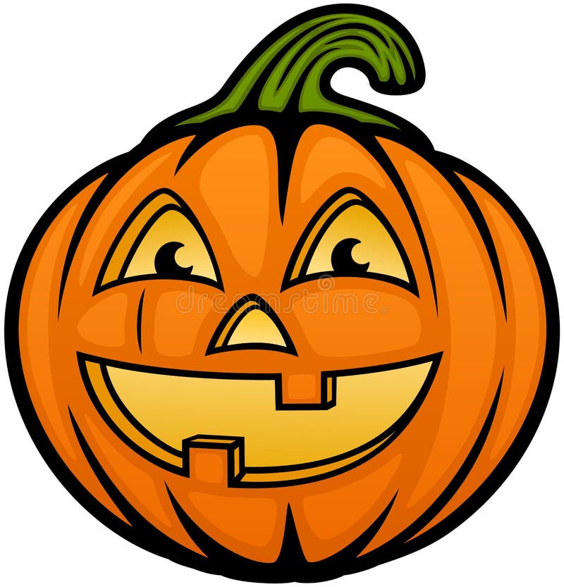 Smiling Orange Cartoon Jack O Lantern Stock Vector - Illustration of ...