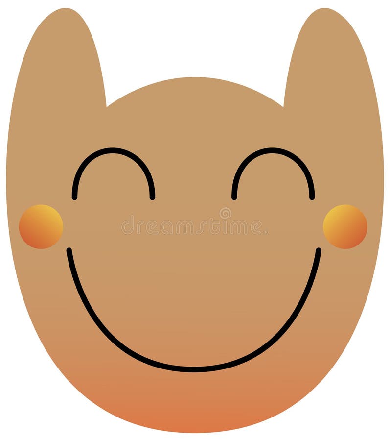 Smiling Owl Emoticon of a Set with Happy Eyes and Rosy Cheeks Stock ...