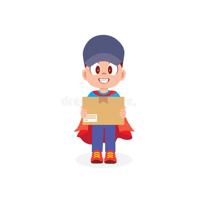 Smiling Package Handler Delivering Orders Stock Vector - Illustration ...