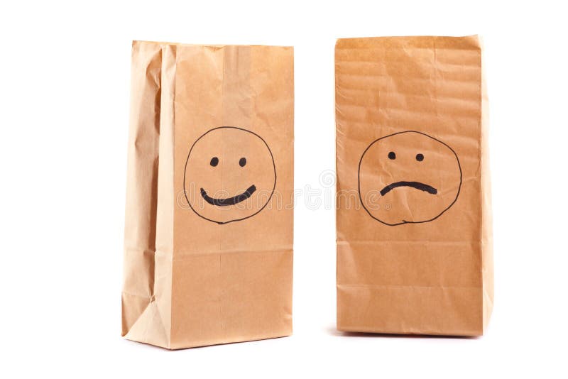 Smiling paper bag. Concept stock photo. Image of food - 16797386
