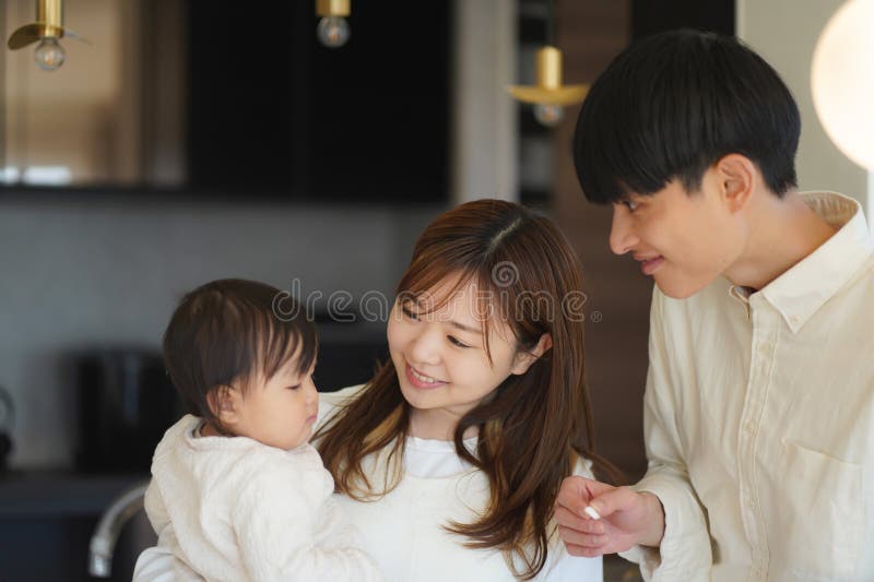 Smiling Parents and Children Stock Image - Image of lifestyle, home ...