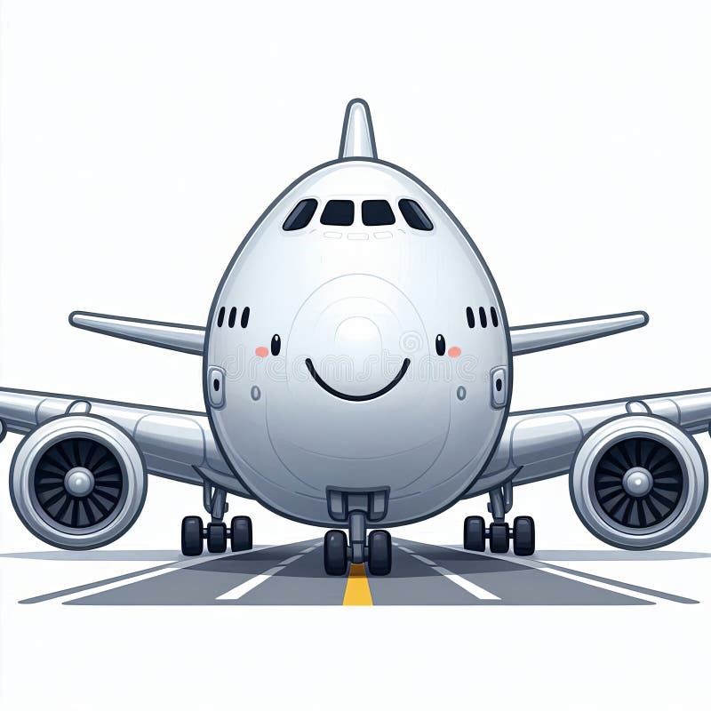 Smiling Passenger Jet stock illustration. Illustration of colorful ...