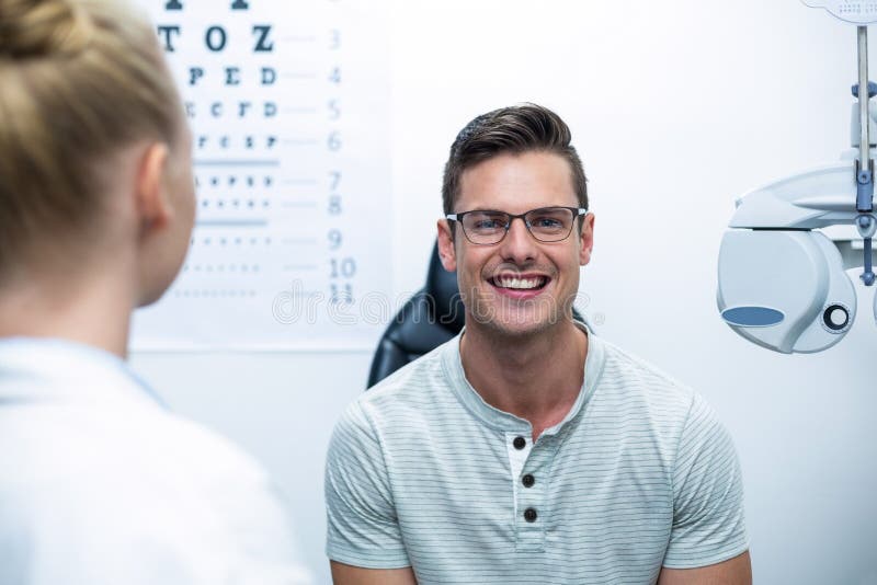Smiling Patient in Ophthalmology Clinic Stock Image - Image of adult ...
