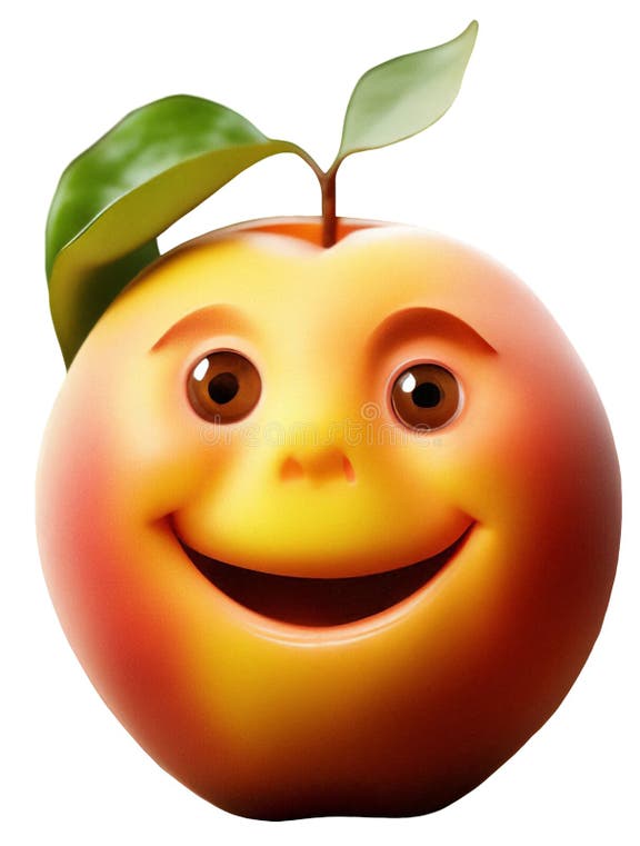 The smiling peach stock photo. Illustration of character - 330039988