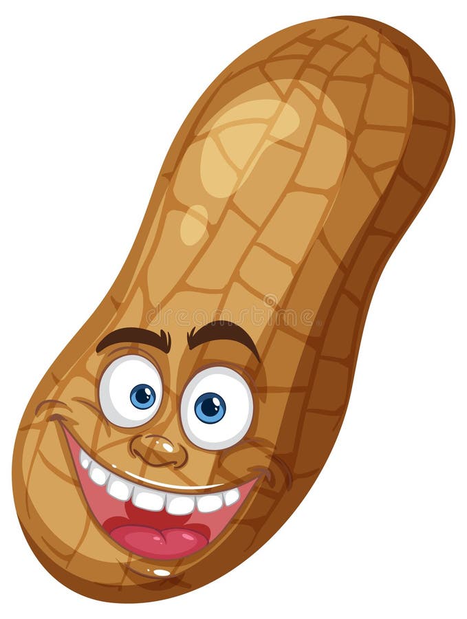 Smiling Peanut with Expressive Eyes Stock Vector - Illustration of ...