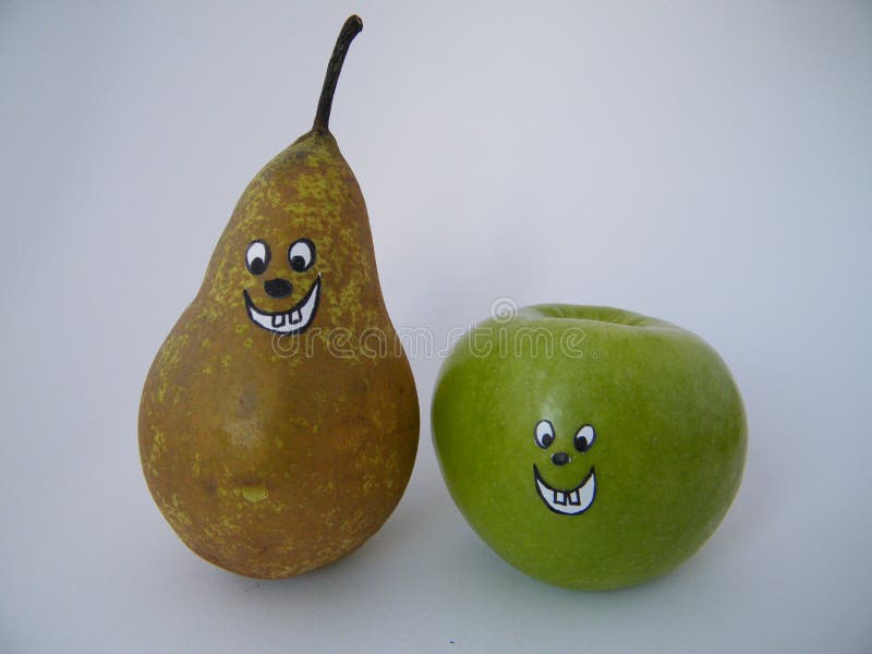 Smiling pear and apple stock photo. Image of vegetables - 41589026