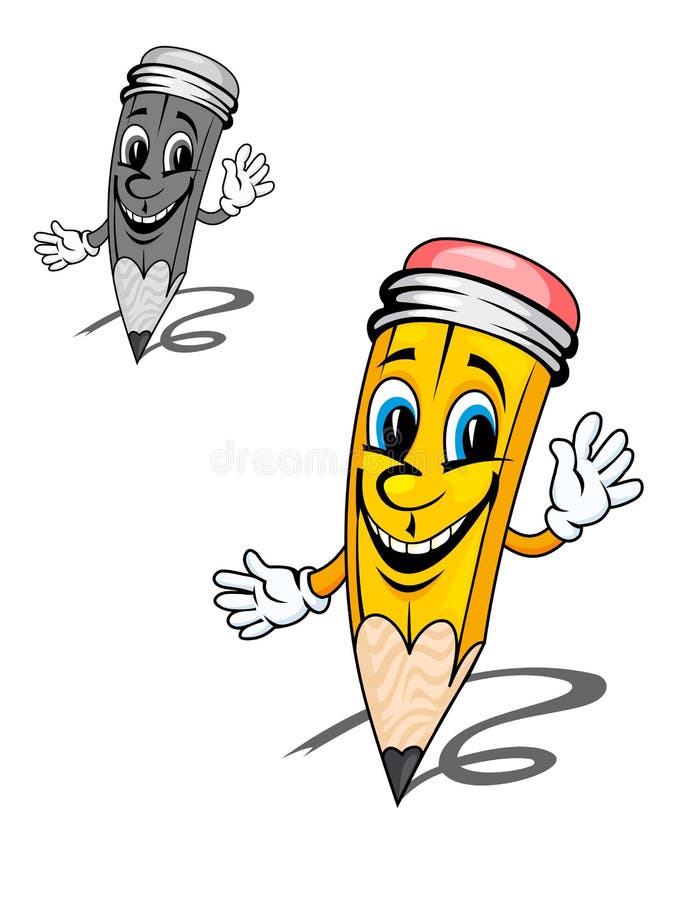 Smiling Pencil stock vector. Illustration of express, academy - 6213052