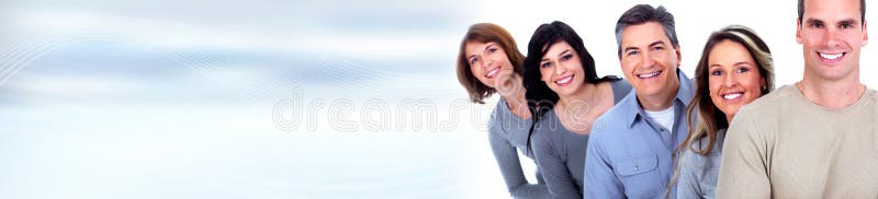 Smiling people faces stock photo. Image of banner, portrait - 93837272