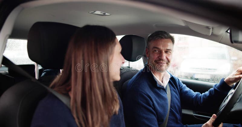 Smiling People Sitting Inside the Ride Sharing Stock Image - Image of ...
