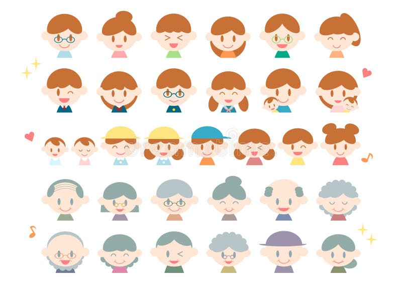 Facial Expression Icon Set. Surprised Face and Questioning Face. Vector ...